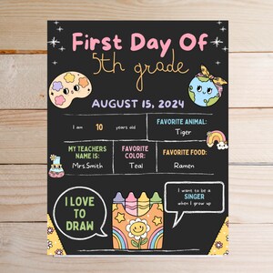 First Day of School Sign, DIY Personalized Details, Print at Home ...