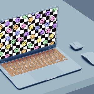 Checkered Smiley Face Desktop Wallpaper, Fun Colorful Screensaver ...