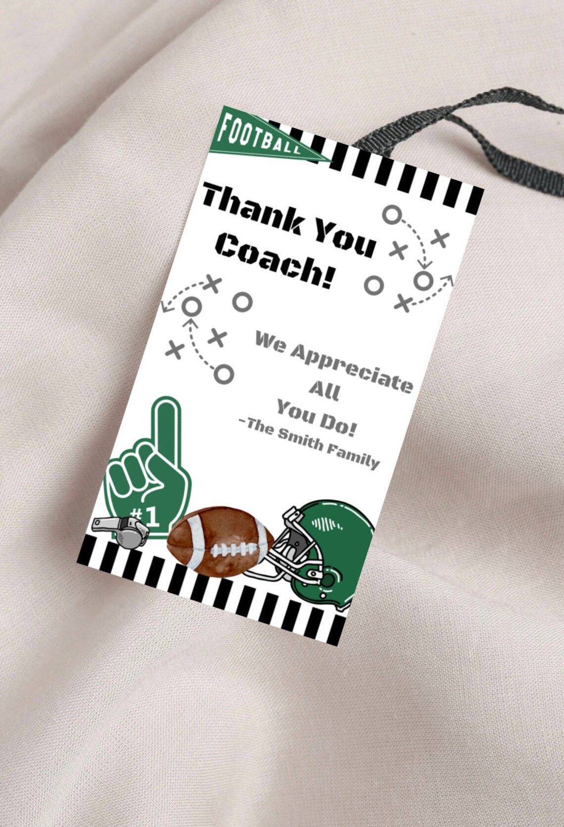 Printable Thank You Gift Tag for Football Coach-gift for Football Dad ...