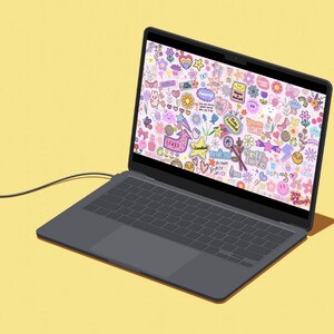 Retro Collage Sticker Affirmation Cutesy Desktop Wallpaper, Fun ...