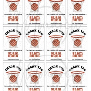 Thank You Gift Tag for Basketball Team-basketball Coach Gift-gift for ...