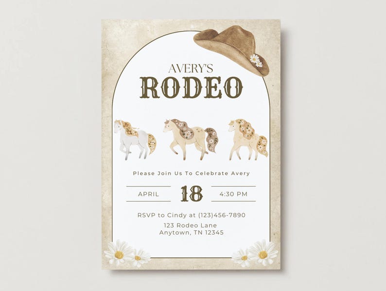 Rodeo Kids Party Invitation: Saddle Up, Yee Haw (digital Download) - Etsy