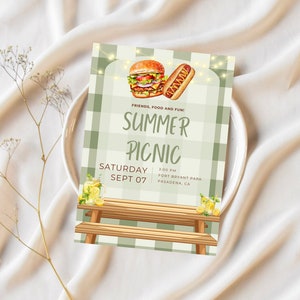 Summer Picnic, BBQ Invitation, Barbecue Invite, Invite for Cookout ...