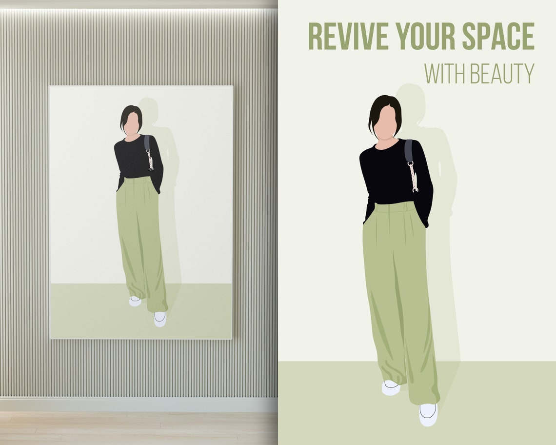 Flat Human Vector Illustration Girl Clipart Faceless Portrait Korean ...