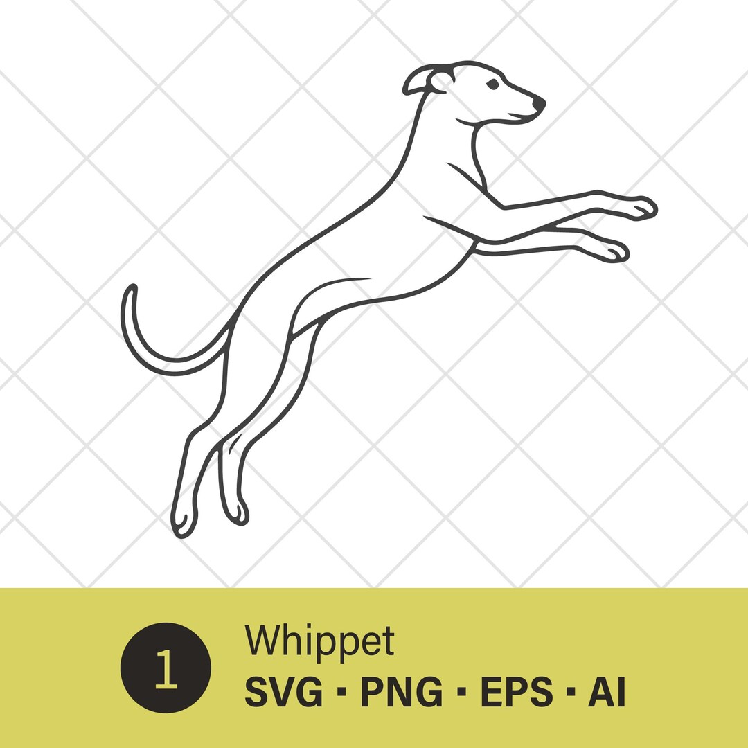 Whippet Line Art – Jumping Whippet Svg Png Eps Ai - Etsy