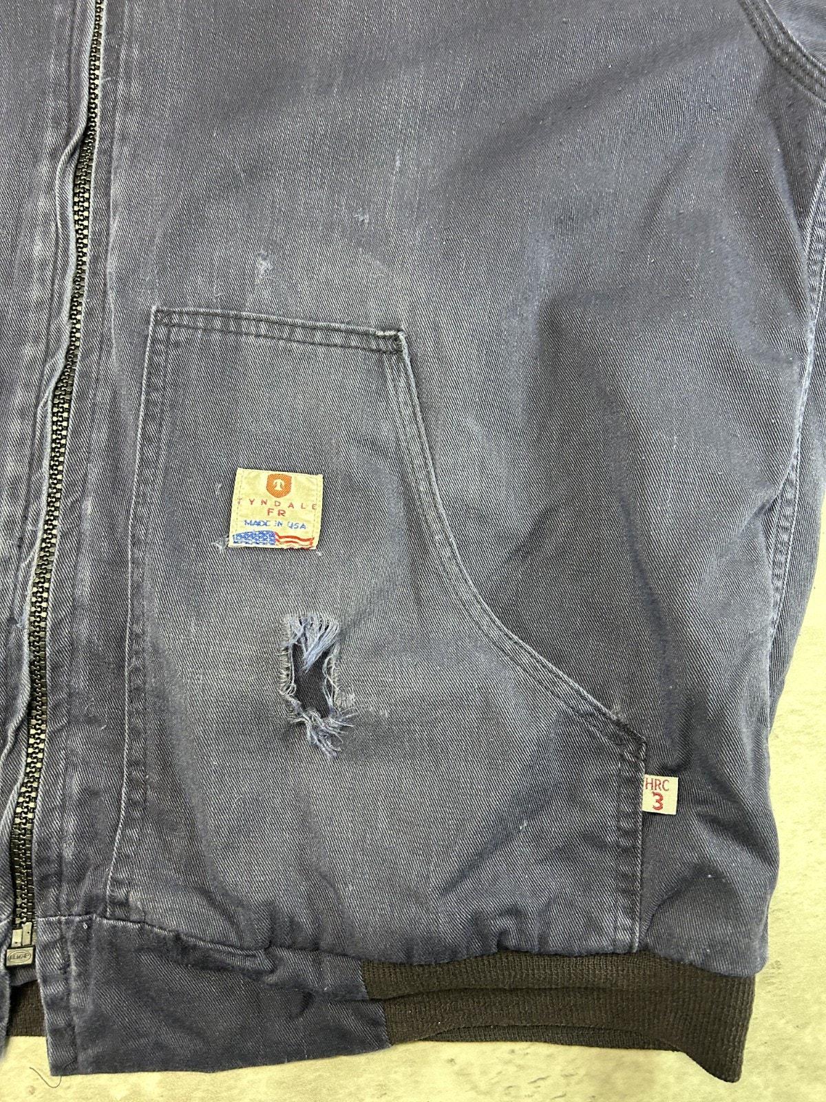Vintage Tyndale FR Insulated Canvas Workwear Hooded Bomber Jacket Size ...