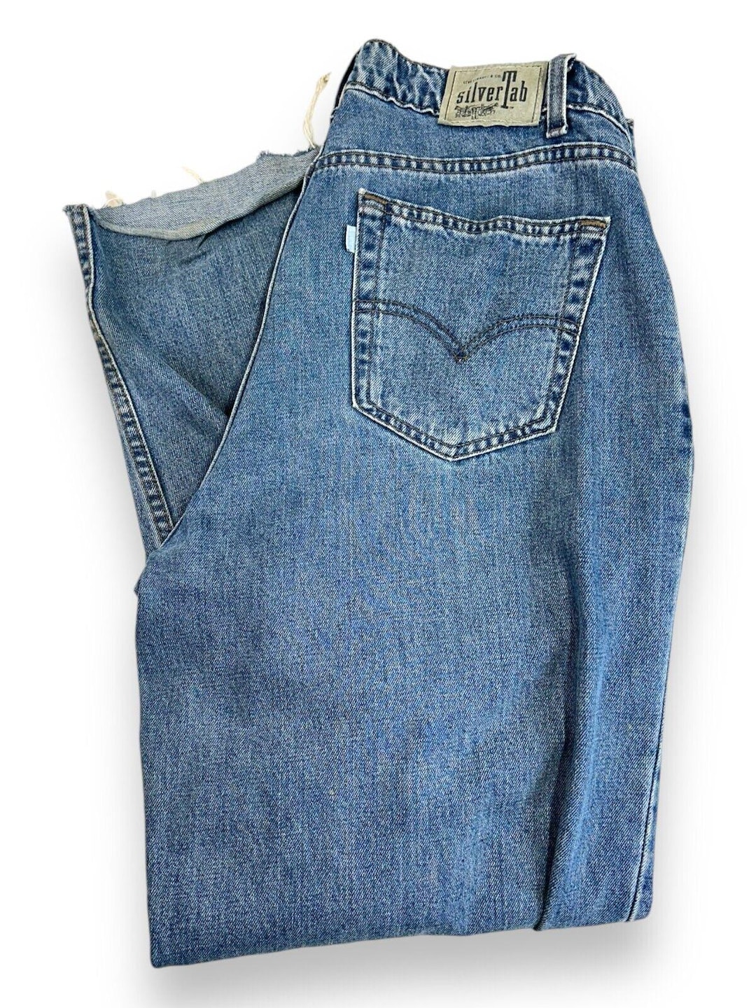 Vintage 90s Levis Silver Tab Loose Fit Medium Wash Denim Pants Size 36W ...