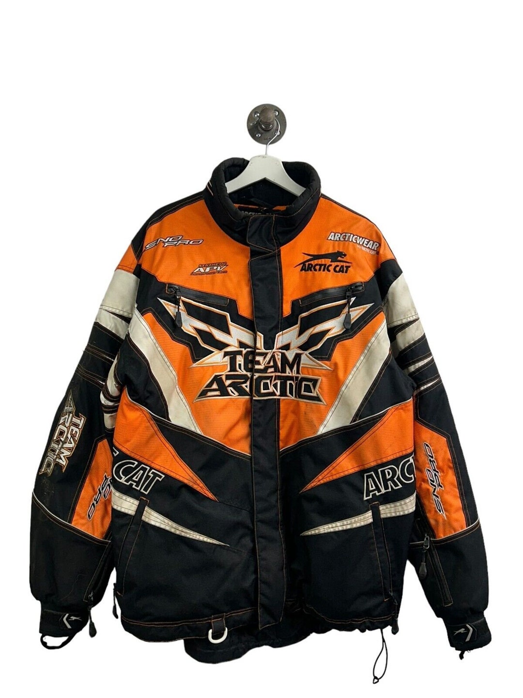 Vintage 90s Arctic Cat Team Arctic Snowmobiling Insulated Jacket Size ...