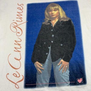 Vintage 1997 Leann Rimes Portrait Graphic Country Music T-shirt Size ...