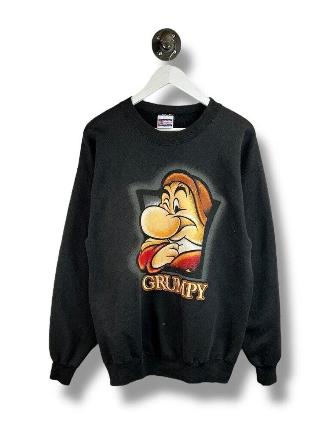 Vintage 90s Disney Grumpy Character Graphic Spellout Sweatshirt Size ...