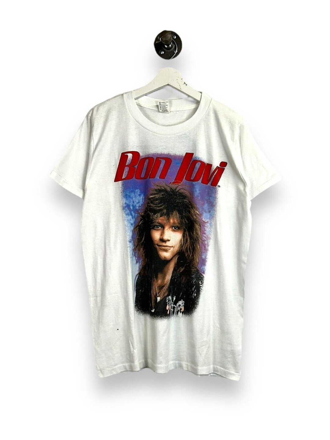 Vintage 80s Bon Jovi Slippery When Wet Rock Music Tour Graphic T-shirt ...