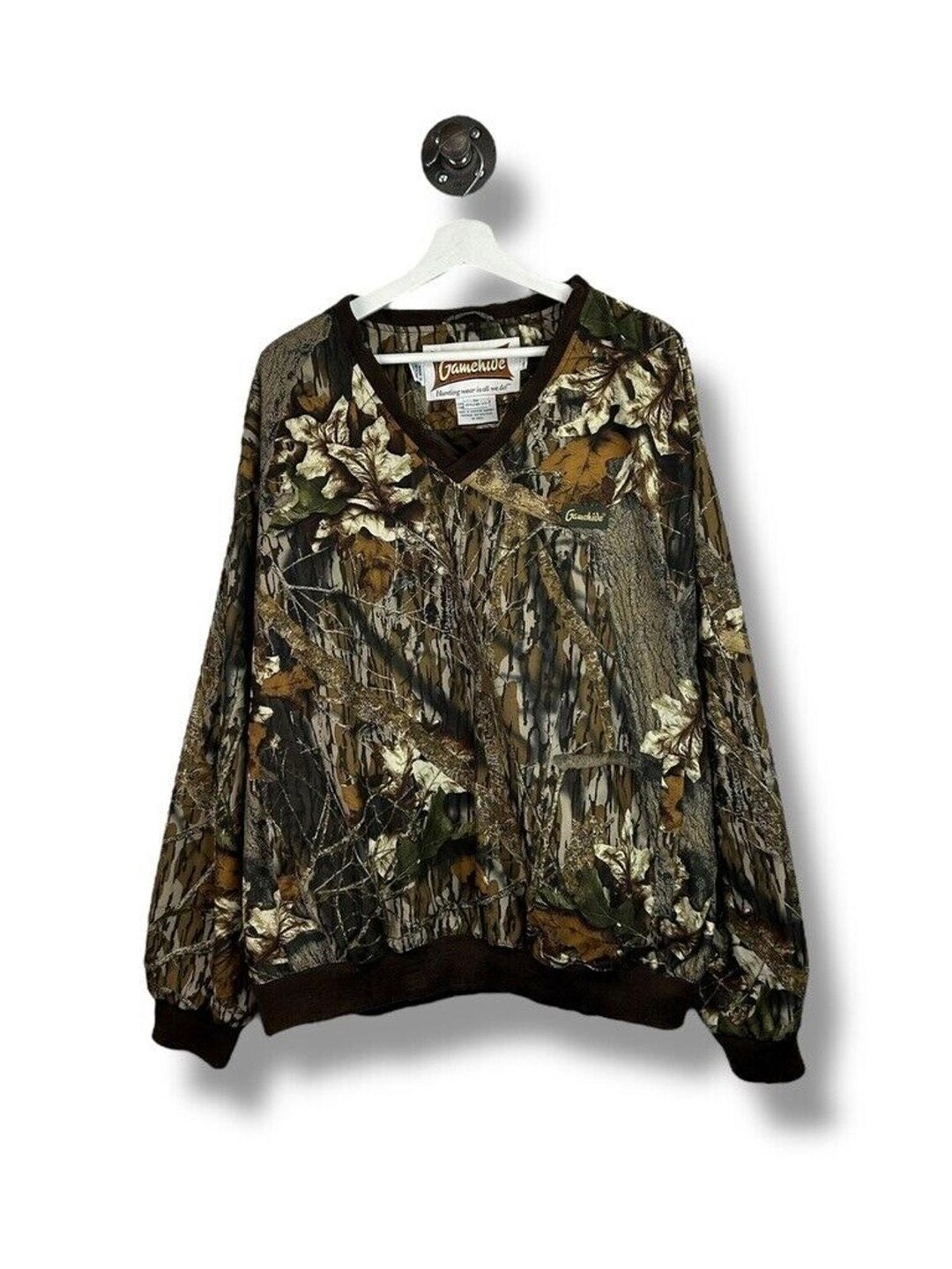 Vintage Gamehide Mossy Oak Breakup Camo Hunting Pullover Jacket Size XL ...