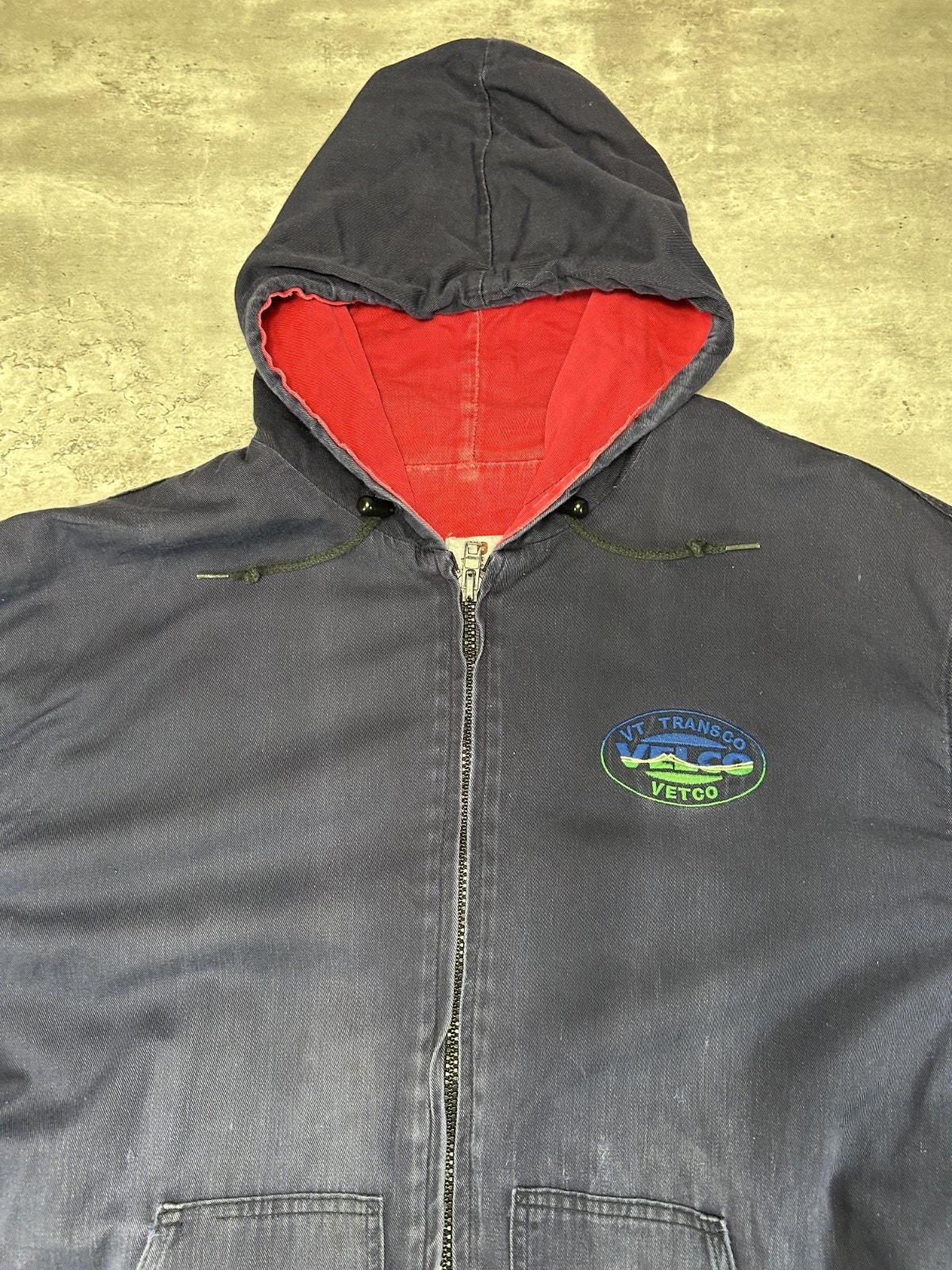 Vintage Tyndale FR Insulated Canvas Workwear Hooded Bomber Jacket Size ...