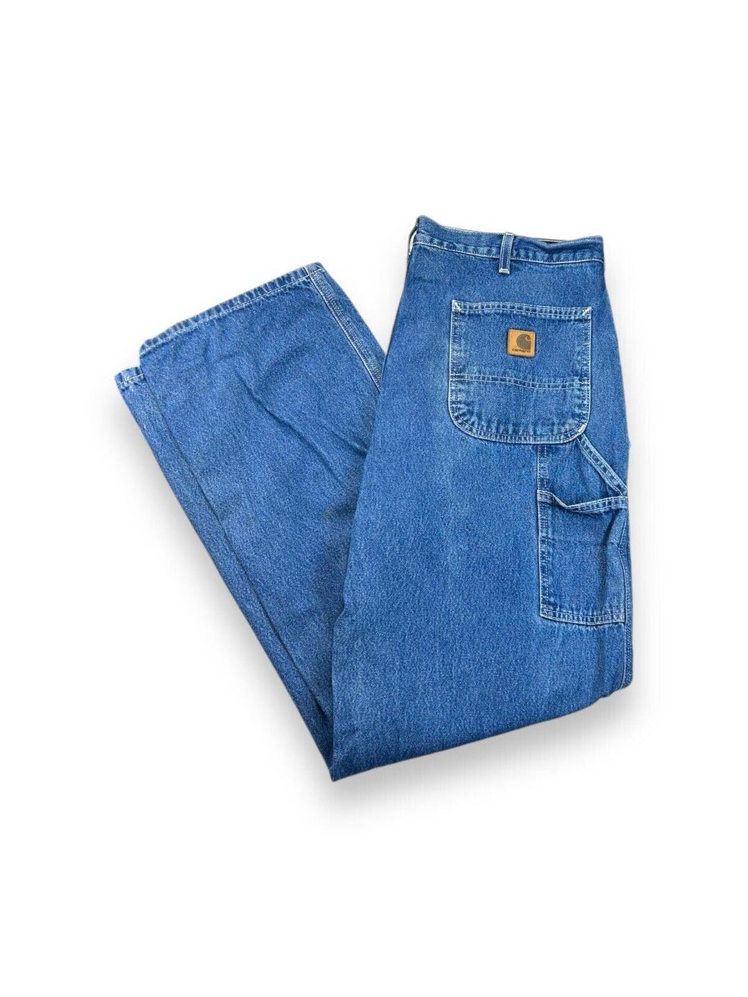 Vintage Carhartt Original Dungaree Fit Dark Wash Denim Workwear Pants ...