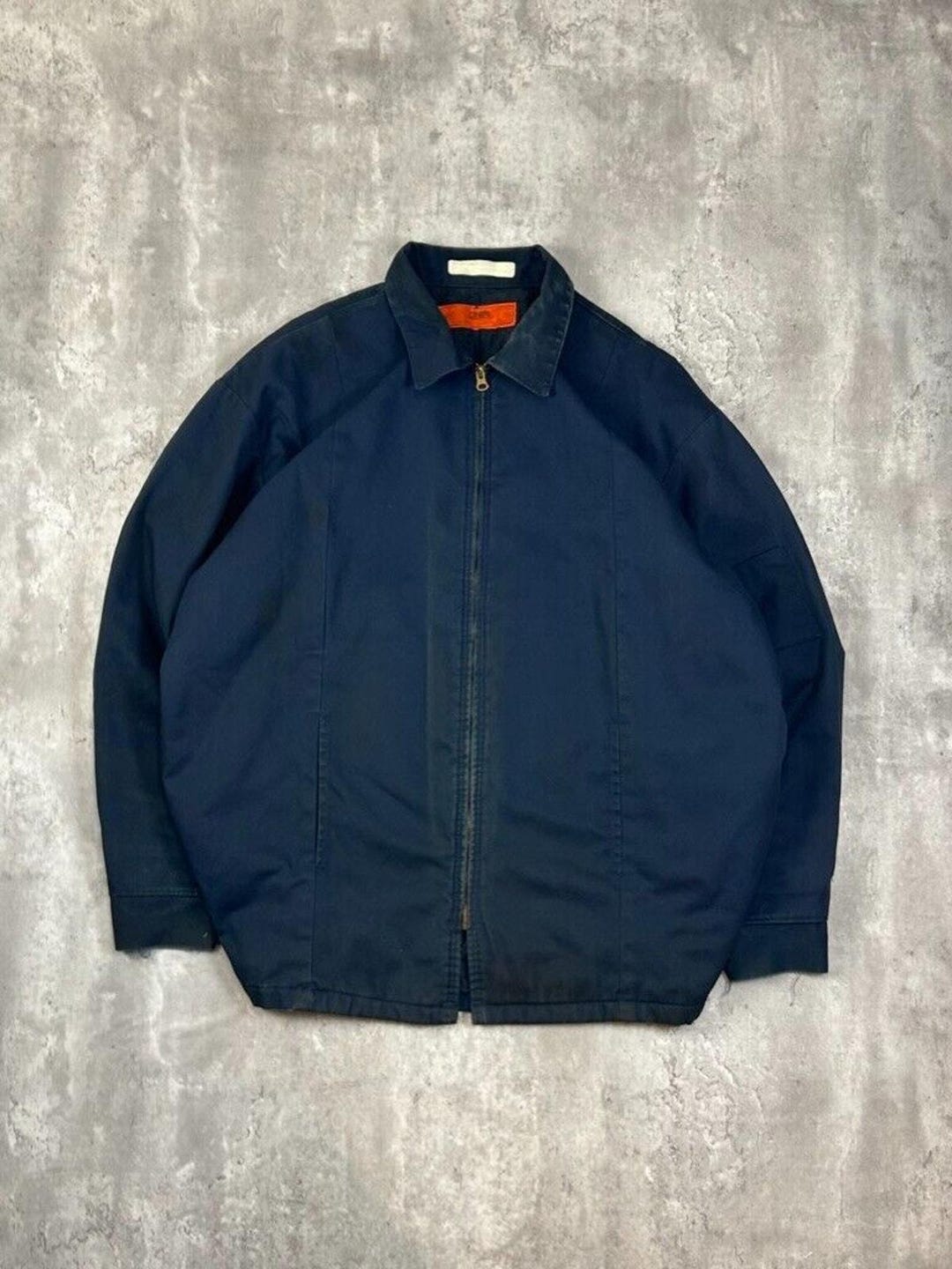 Cintas Quilted Lined Canvas Work Wear Full Zip Detroit Style Jacket ...