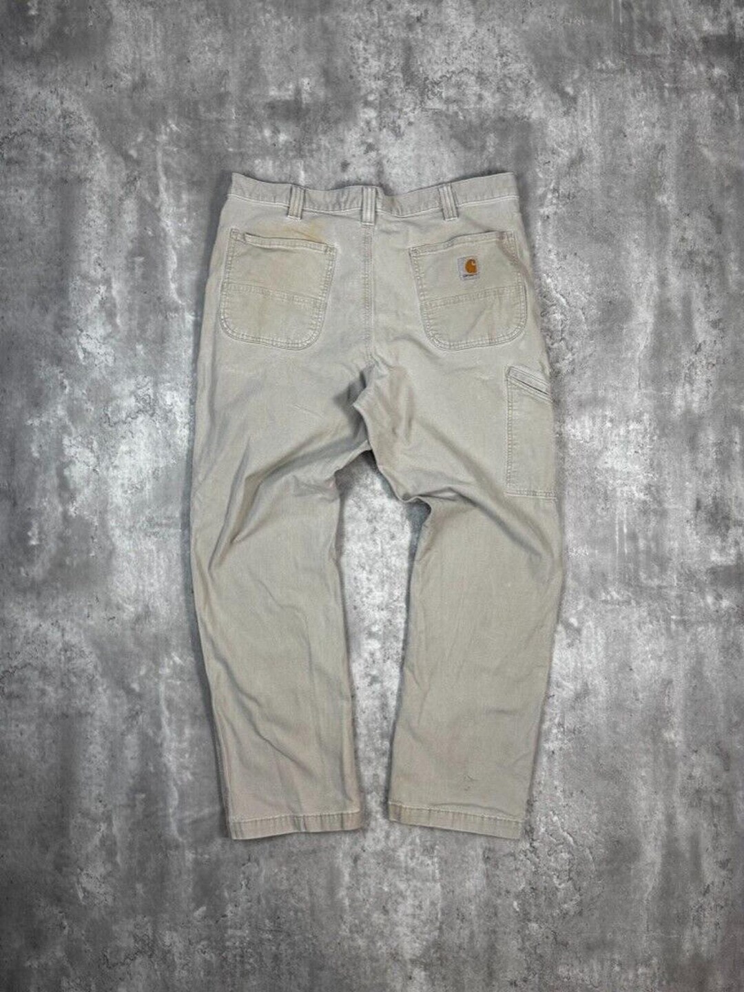 Carhartt Relaxed Fit Canvas Work Wear Five Pocket Pants Size 37W Beige ...
