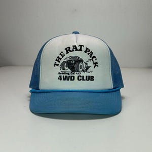 Vintage 80s the Rat Pack 4WD Club Car Graphic Trucker Snapback Hat OSFA ...