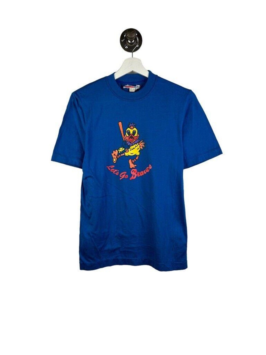 Vintage 70s/80s Lets Go Braves Baseball Mascot Graphic T-shirt Size ...