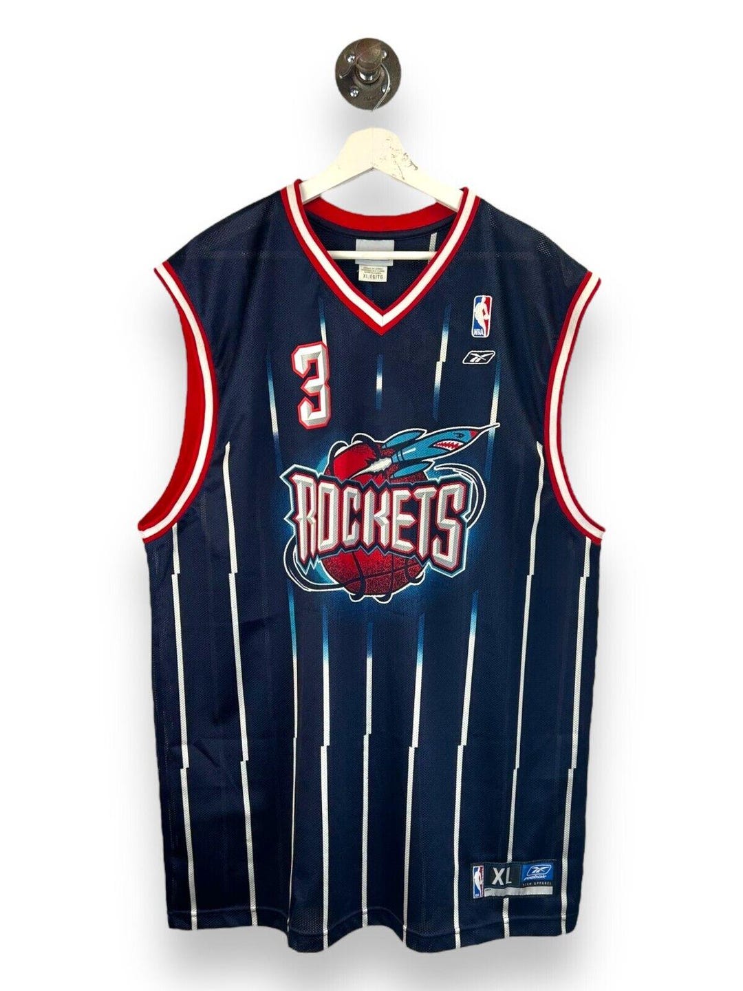 Vintage Steve Francis 3 Houston Rockets NBA Reebok Wide Shoulder Jersey ...