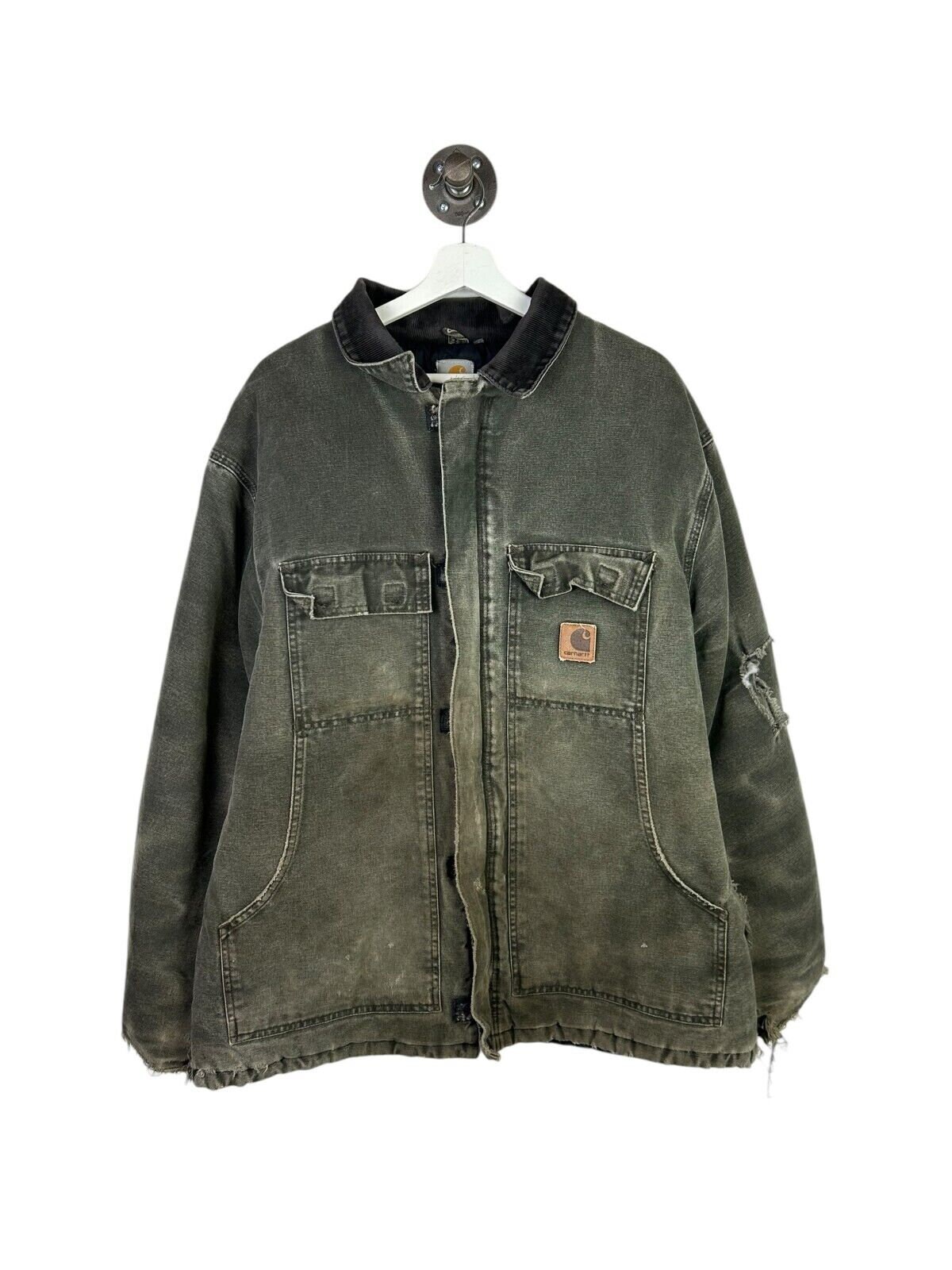 Vintage Carhartt Quilted Lined Canvas Work Wear Arctic Jacket Size XL ...