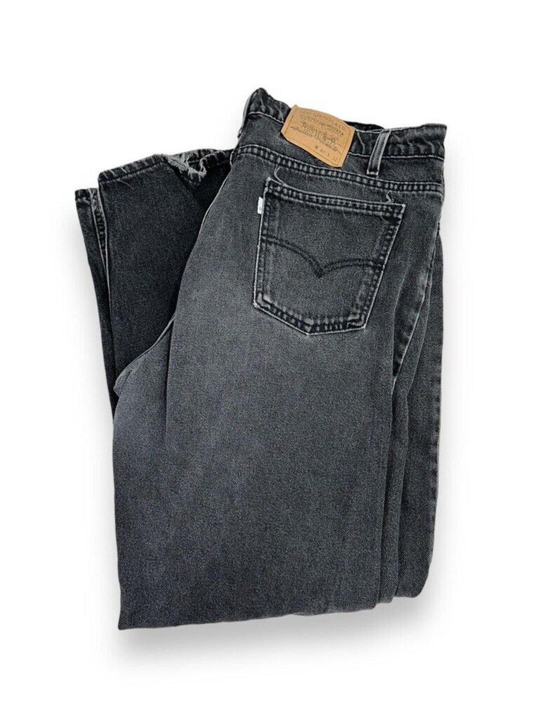 Vintage 1997 Levis White Tab Straight Fit Black Denim Pants Size 39 90s ...