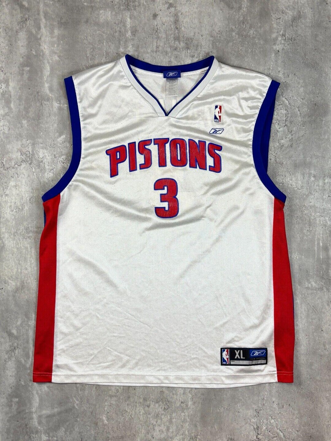 Vintage Ben Wallace #3 Detroit Pistons NBA Reebok Basketball Jersey ...