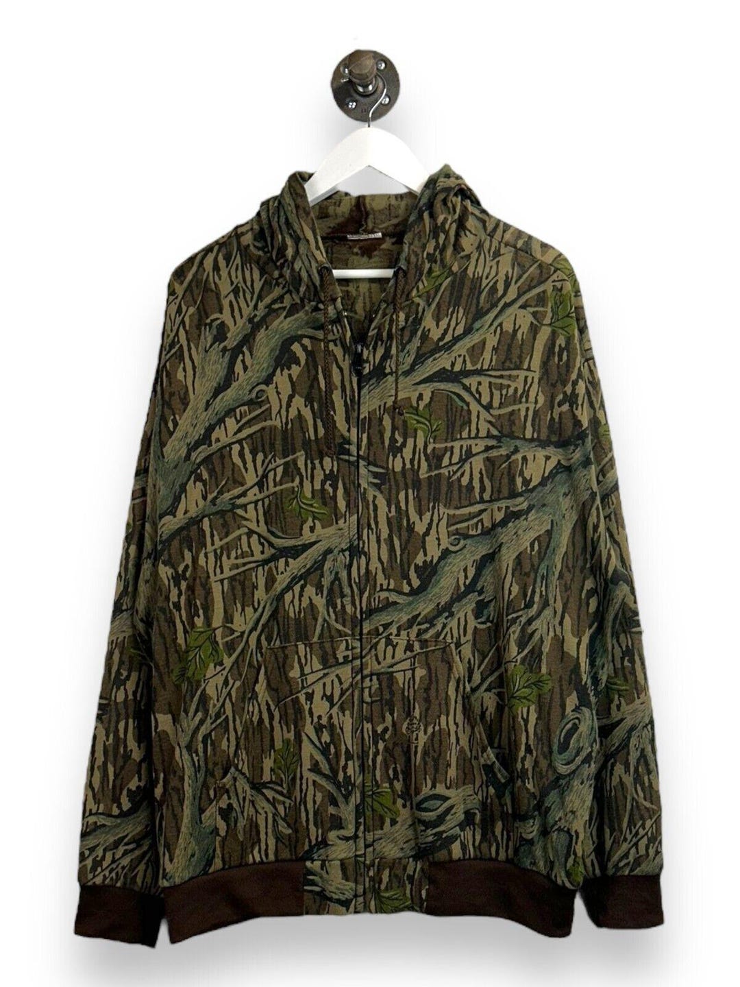 Vintage Mossy Oak Tree Stand Camo Full Zip Hooded Hunting Sweatshirt ...