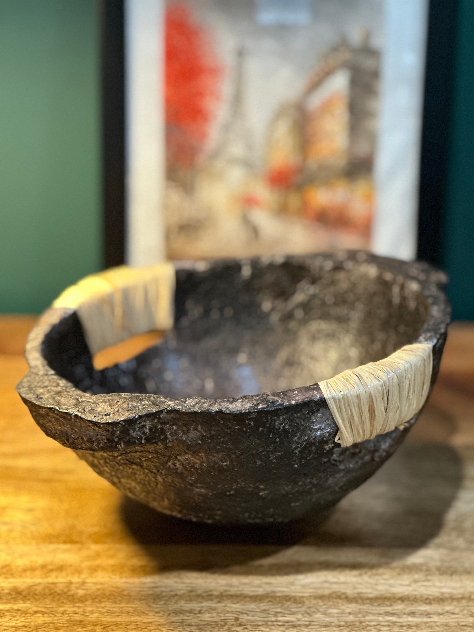 Handmade Paper Mache Decorative Bowl. Antiquated Great for Center ...