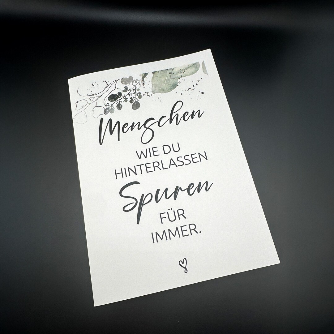 Modern Mourning Card "people & Traces" for Compassionate Expressions of ...