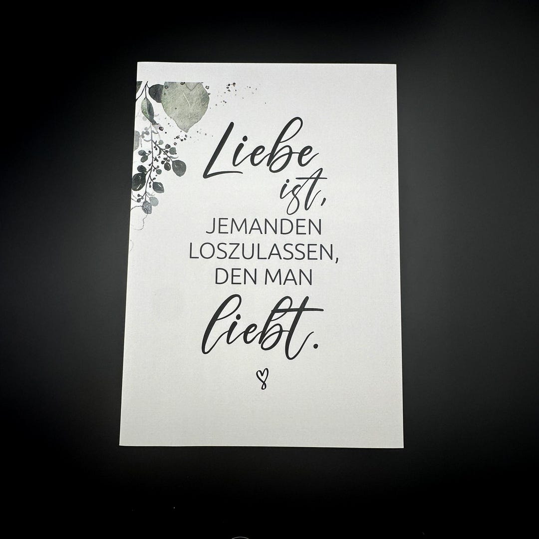 Modern Mourning Card "love Is" for Compassionate Condolences | Folding ...