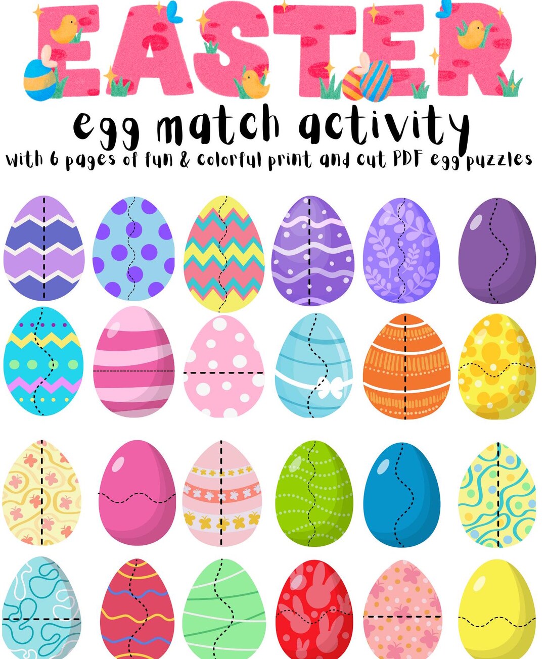 Printable Easter Egg Match Activity for Toddlers - PDF Cut & Match Game ...