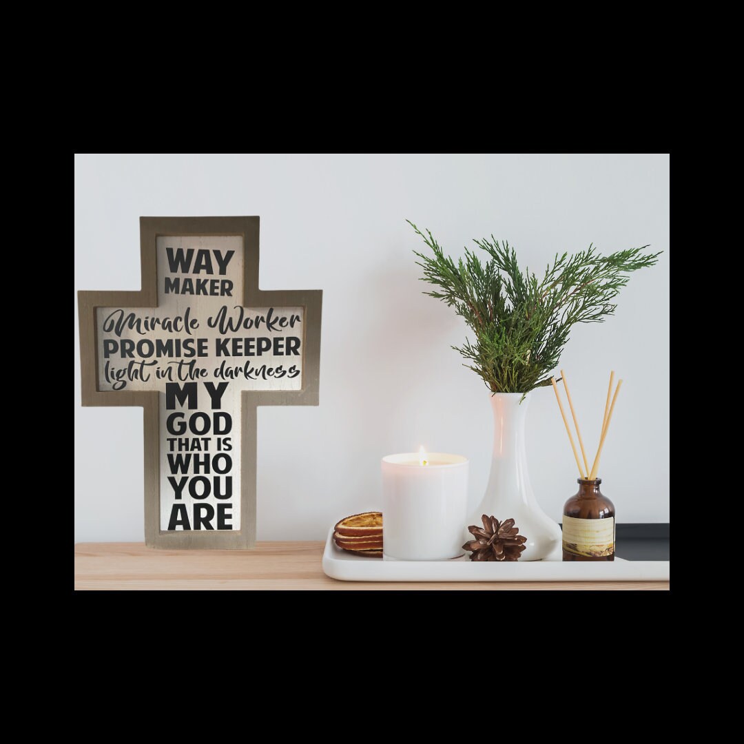 Waymaker, Way Maker Cross, Wooden Faith Cross, Cross Wall Art, Faith ...