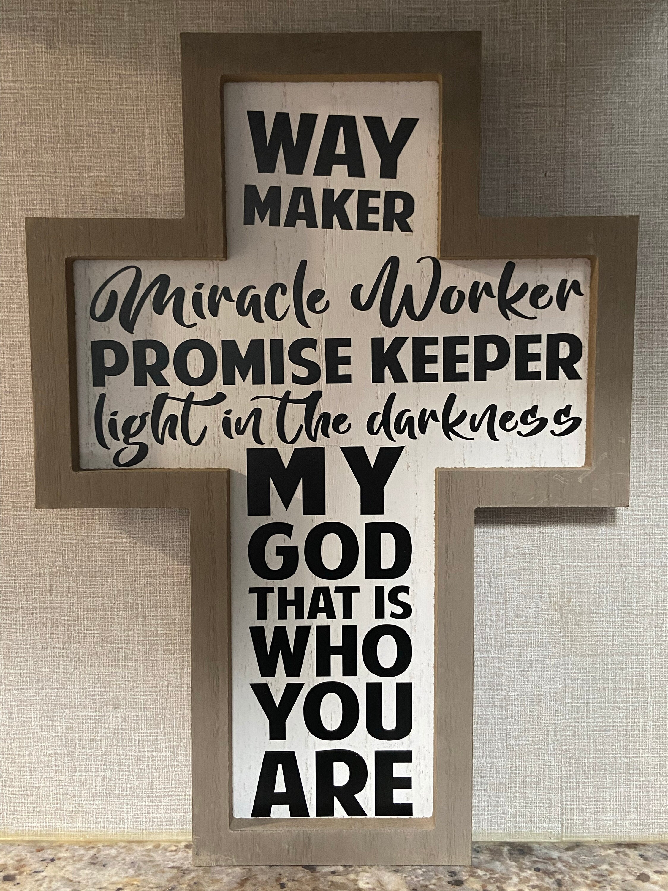 Waymaker, Way Maker Cross, Wooden Faith Cross, Cross Wall Art, Faith ...