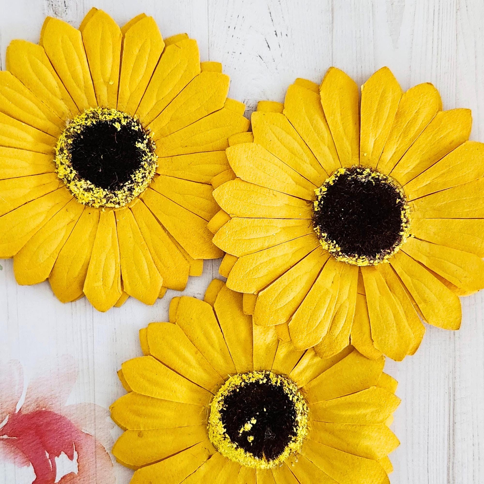 Large Paper Sunflowers - Paper Flowers - Paper Embellishments - Flower ...