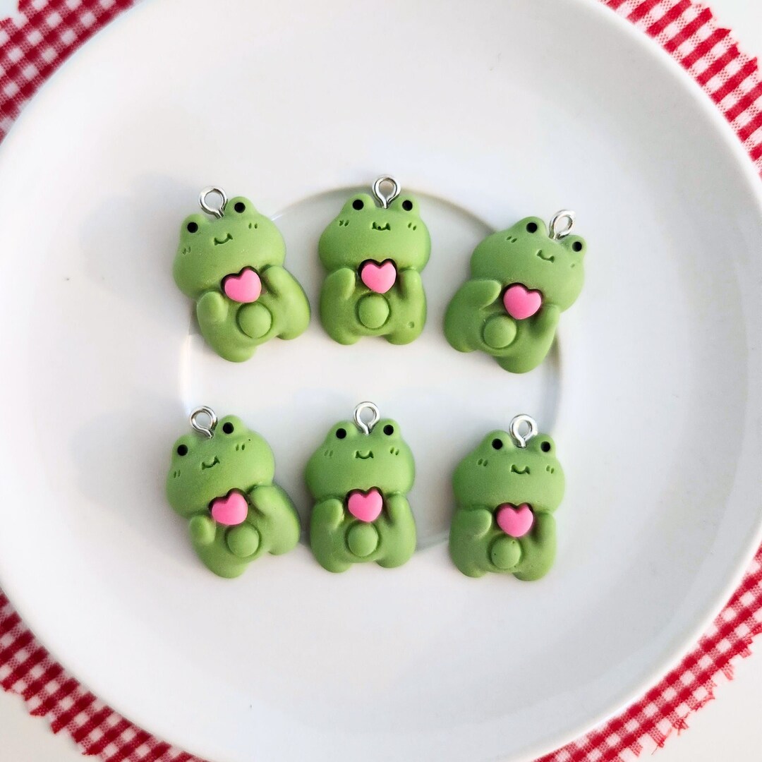 Cute Frog Charms - Craft Supplies - Cute Embellishments - Plastic ...