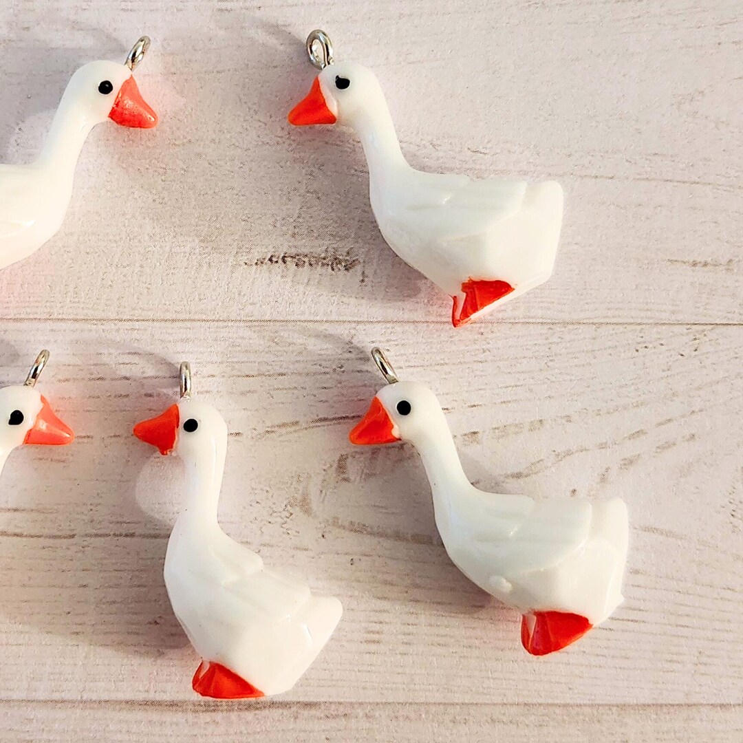 Funny Goose Charms Craft Supplies Goose Embellishments Plastic Charms ...