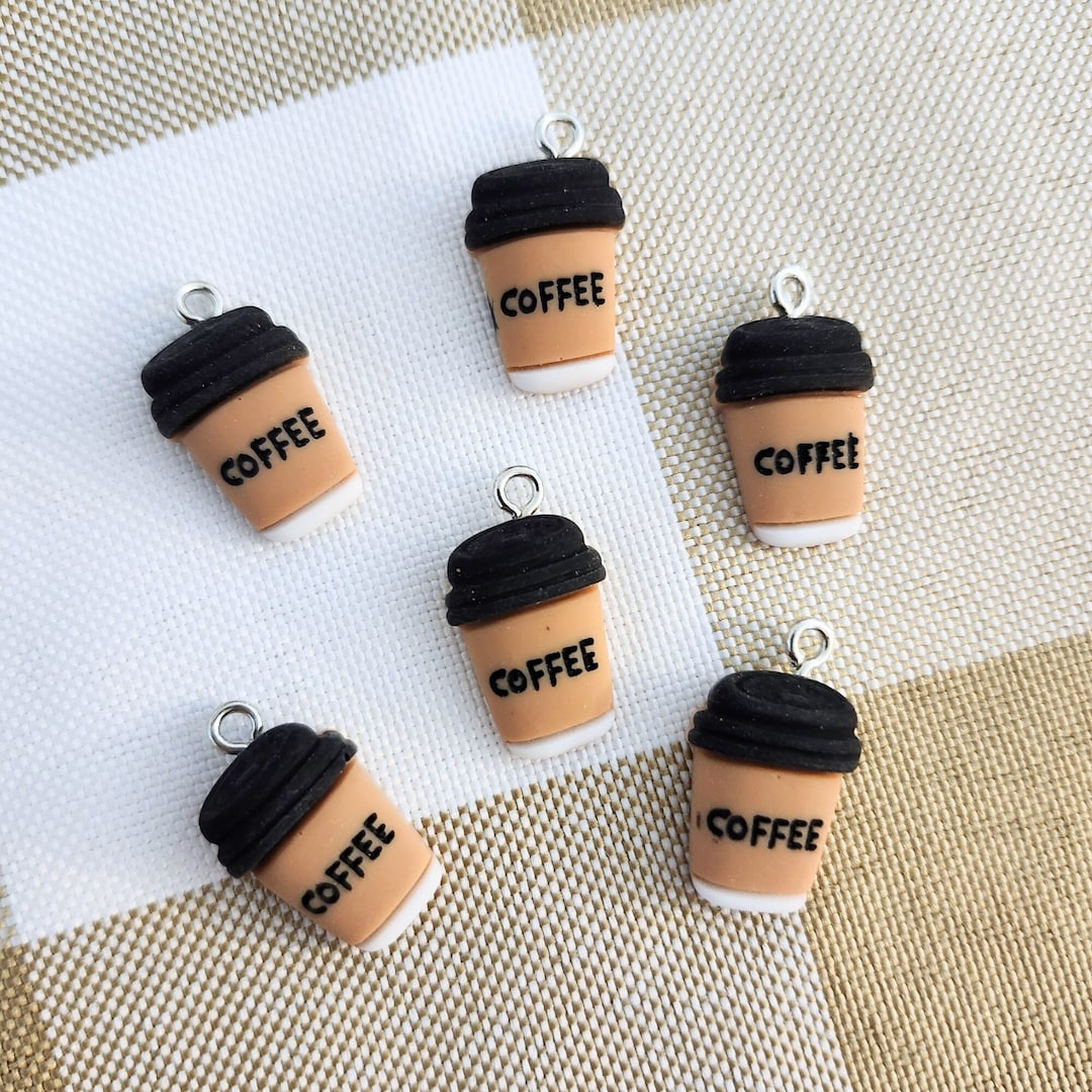 Coffee Cup Charms Craft Supplies Cute Embellishments Plastic Charms ...