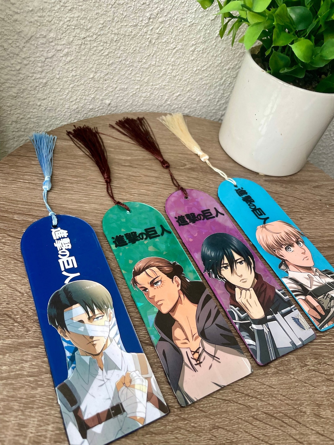 AOT Inspired Anime Bookmarks, Eren, Armin, Mikasa, & Levi - Etsy