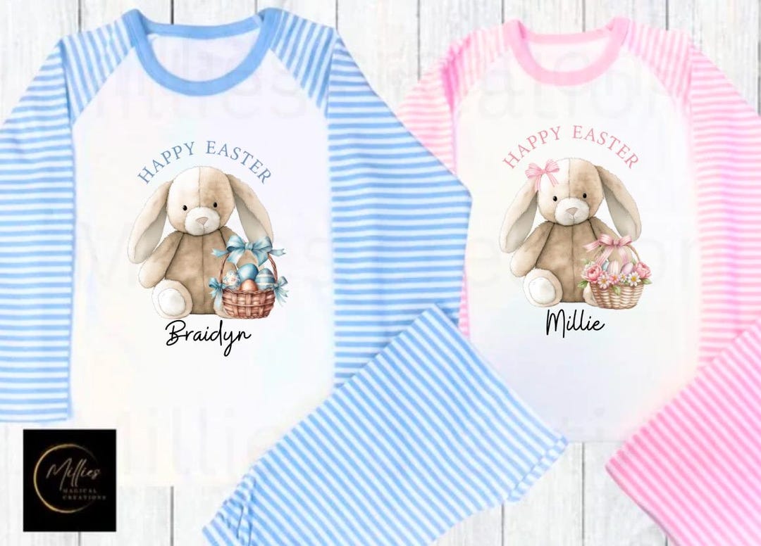 Easter Pjs, Children's Personalised Pj's, Easter Pyjama, Easter Pjs ...