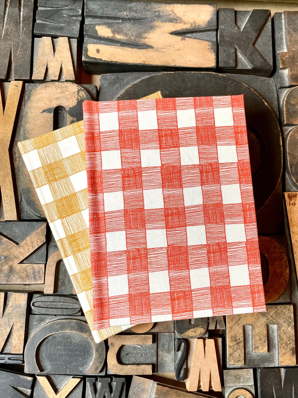 Small Lined Fabric Covered Journal Mustard Yellow Checked - Etsy