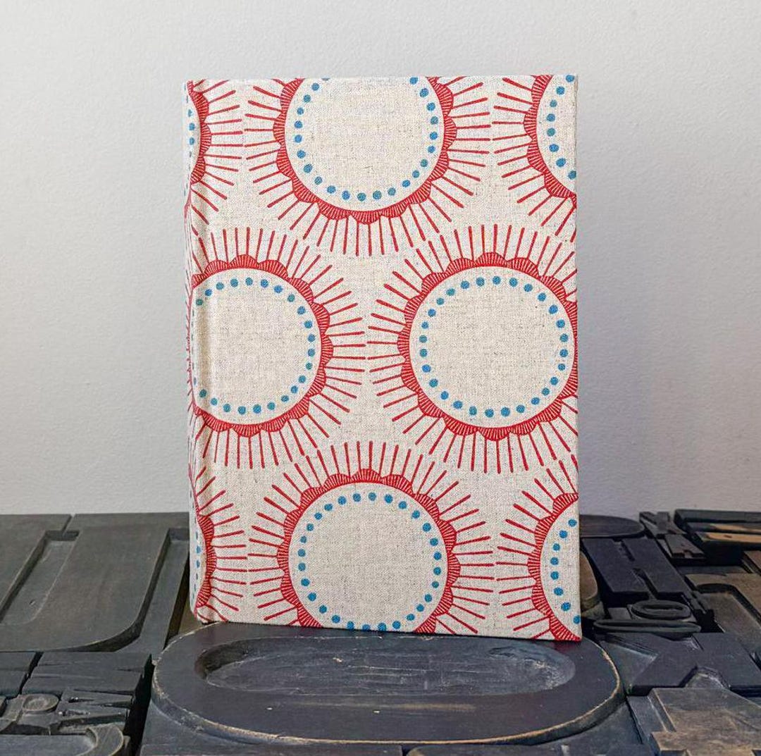 Large Unlined Fabric Covered Journal - Circles - Etsy