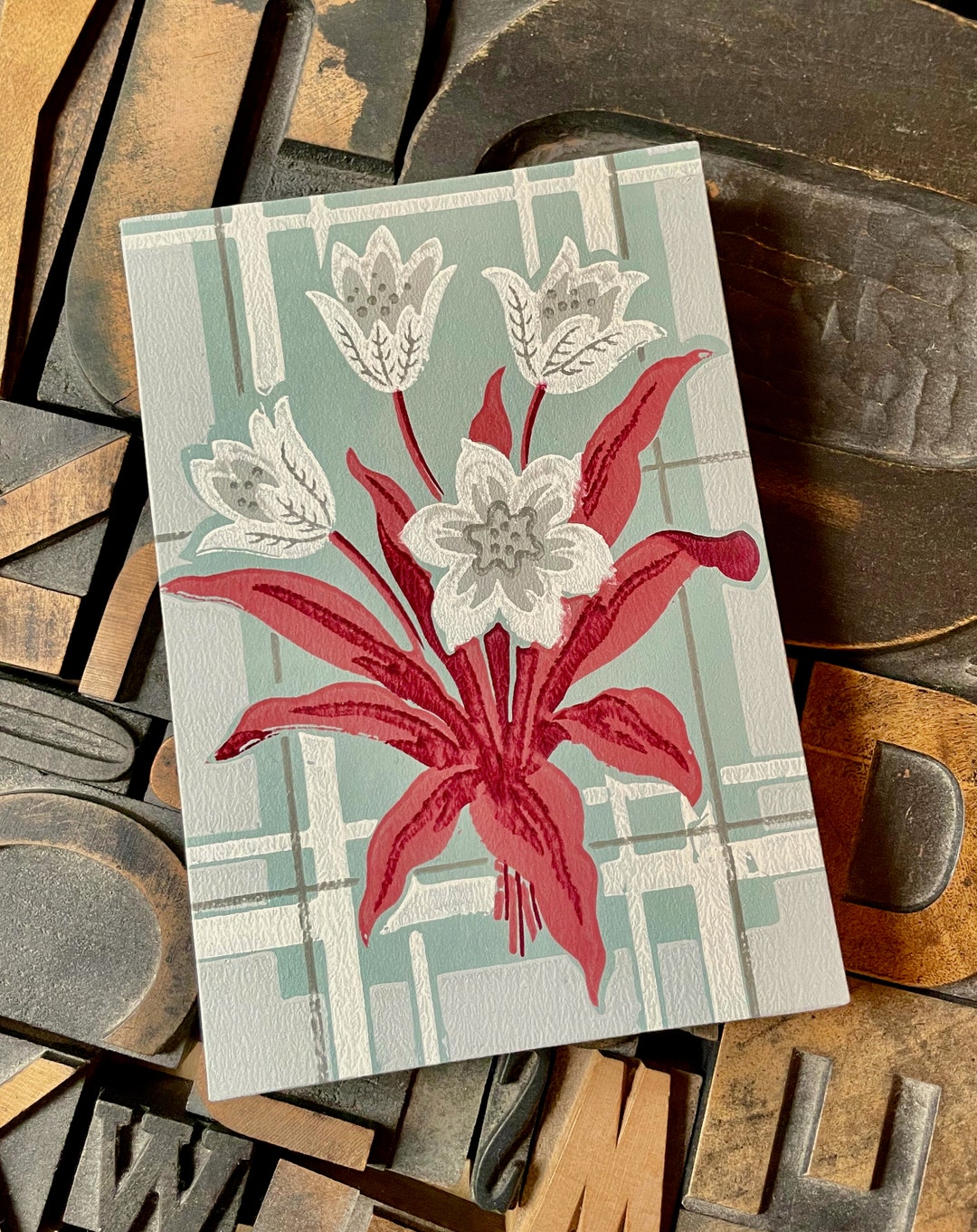 Accordion Photo Album Upcycled Vintage Wallpaper With a Floral Theme - Etsy