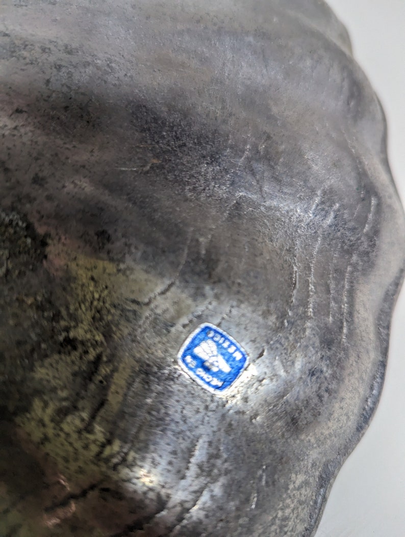 Vintage Metal Pewter Seashell Bowl Clam Scallop Shell Bowl Serving Dish ...