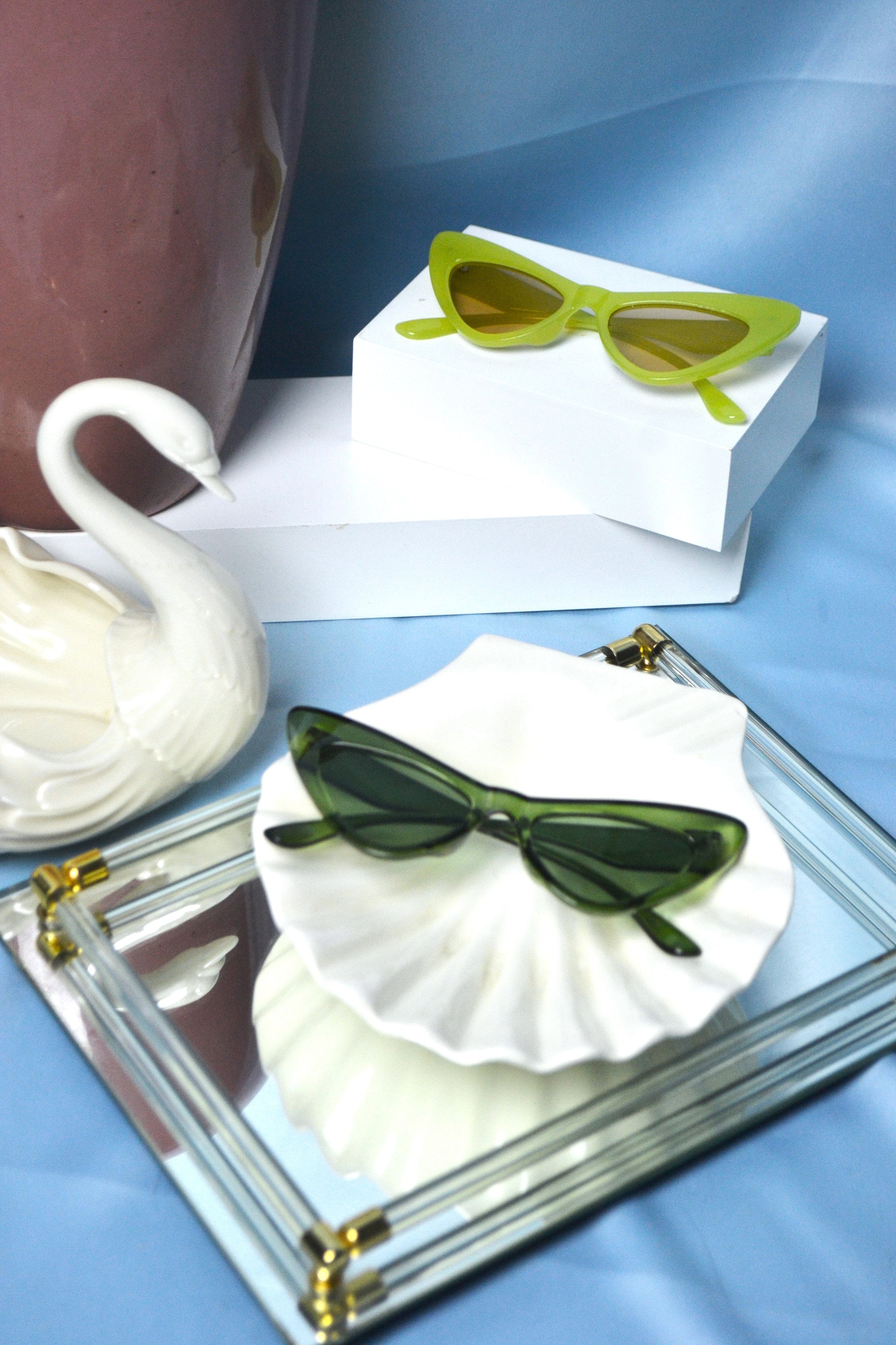 BRAT Lime Green Chartreause Brat Era Cat Eye Sunglasses - Etsy