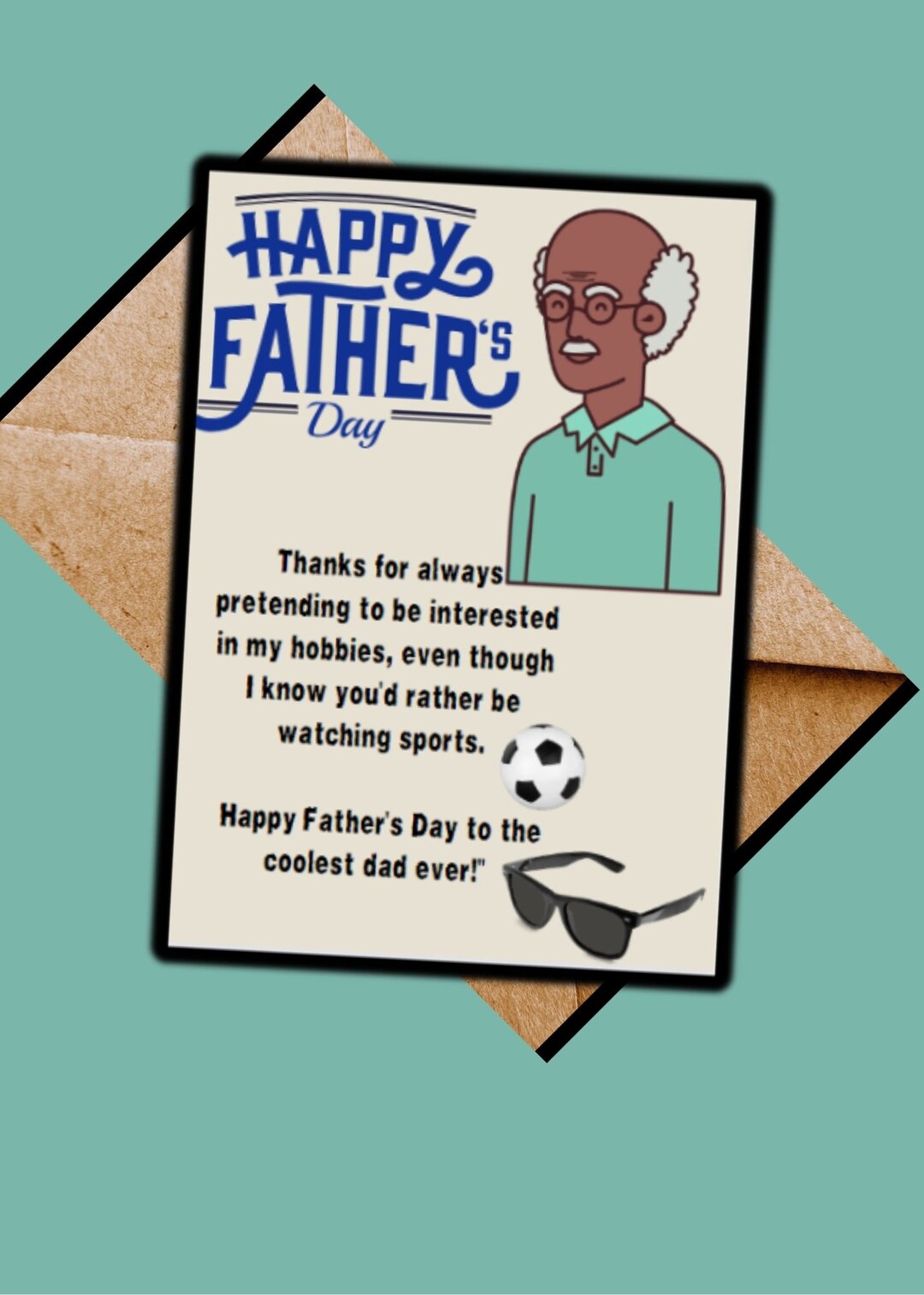 Fathers Day Card L Father's Day Card | Contemporary Father's Day Card ...