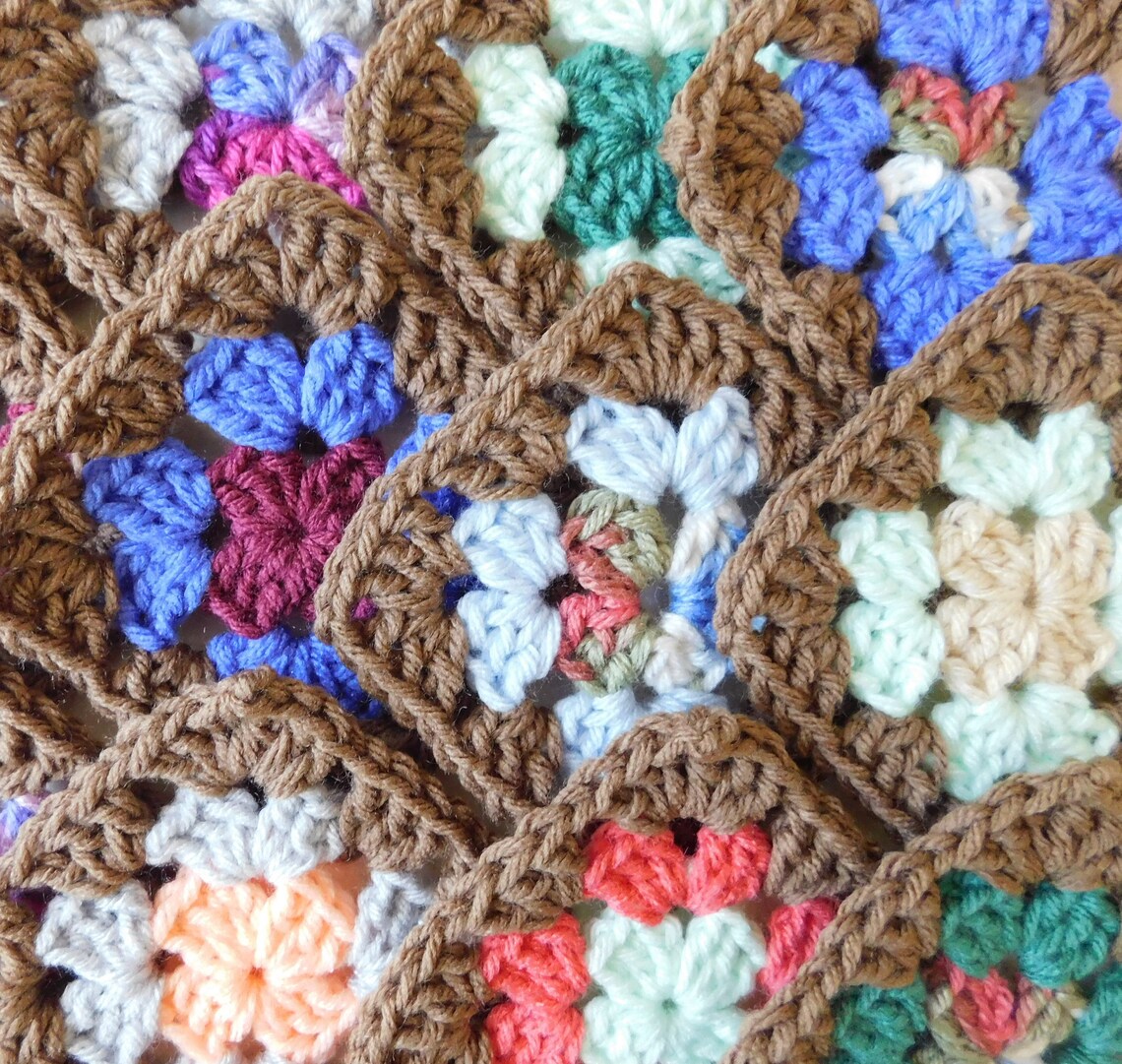 Granny Square Box Lot Multicolored Brown Trimmed Qnty 60 L4 - Etsy