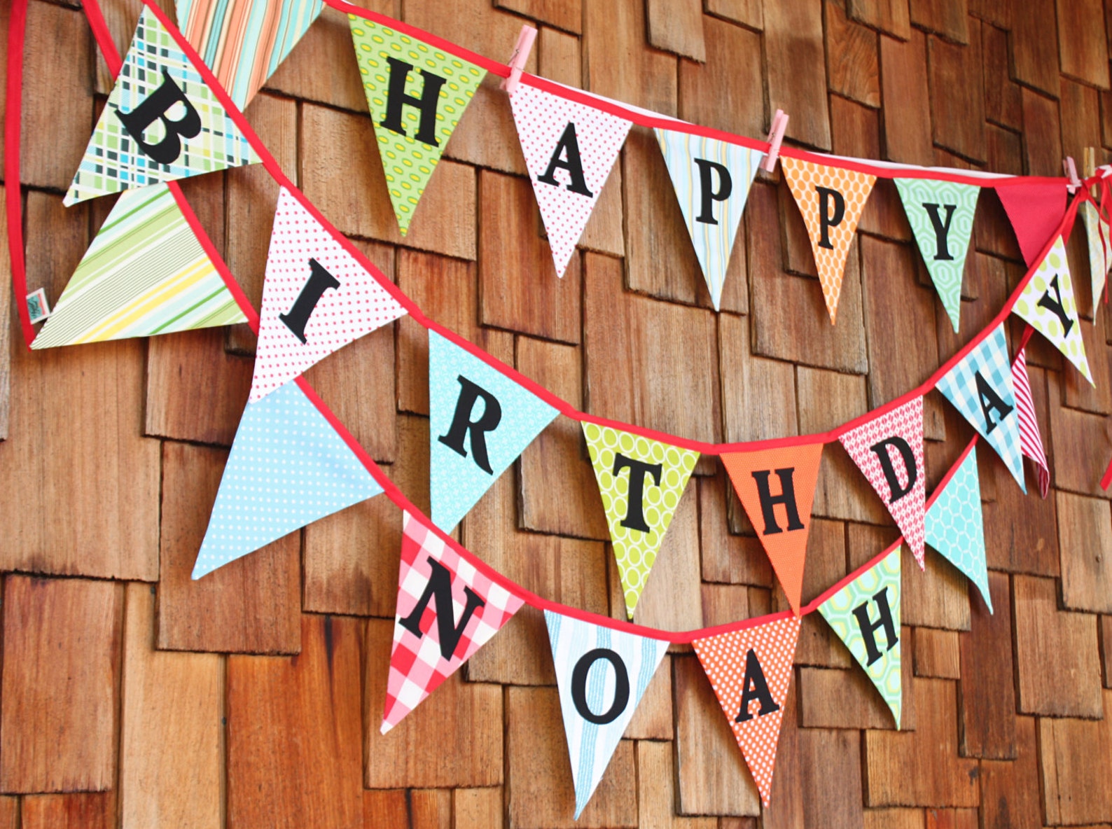 Bright Happy Birthday Flags 2 Bunting Banners. A Unique Party | Etsy