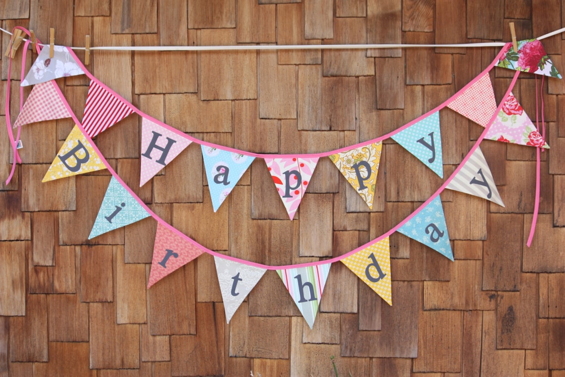 Custom Happy Birthday Flags. A Unique Party Decoration. You - Etsy