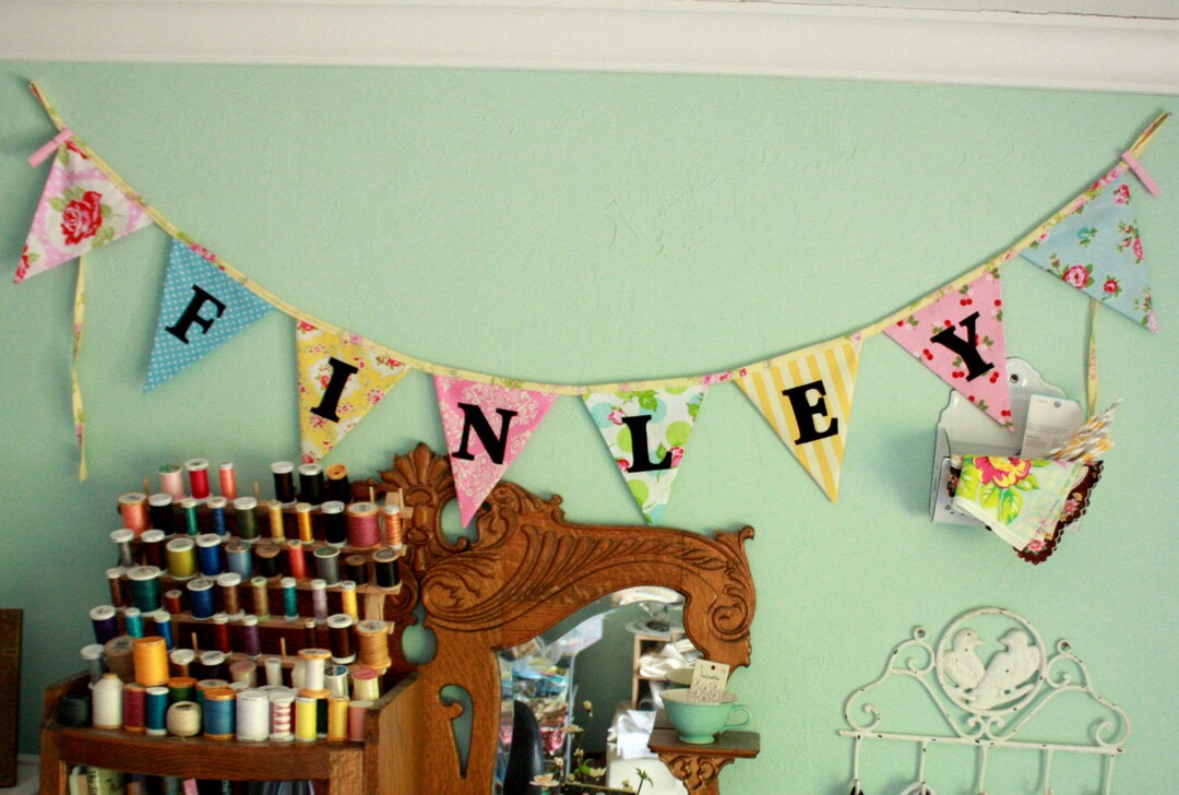 Personalized Bunting, Custom Flag Banner, Garland, Fabric Flag ...