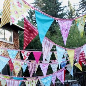 Long Fabric Bunting Flag Banner Pennants, Wedding Decoration. Designer ...
